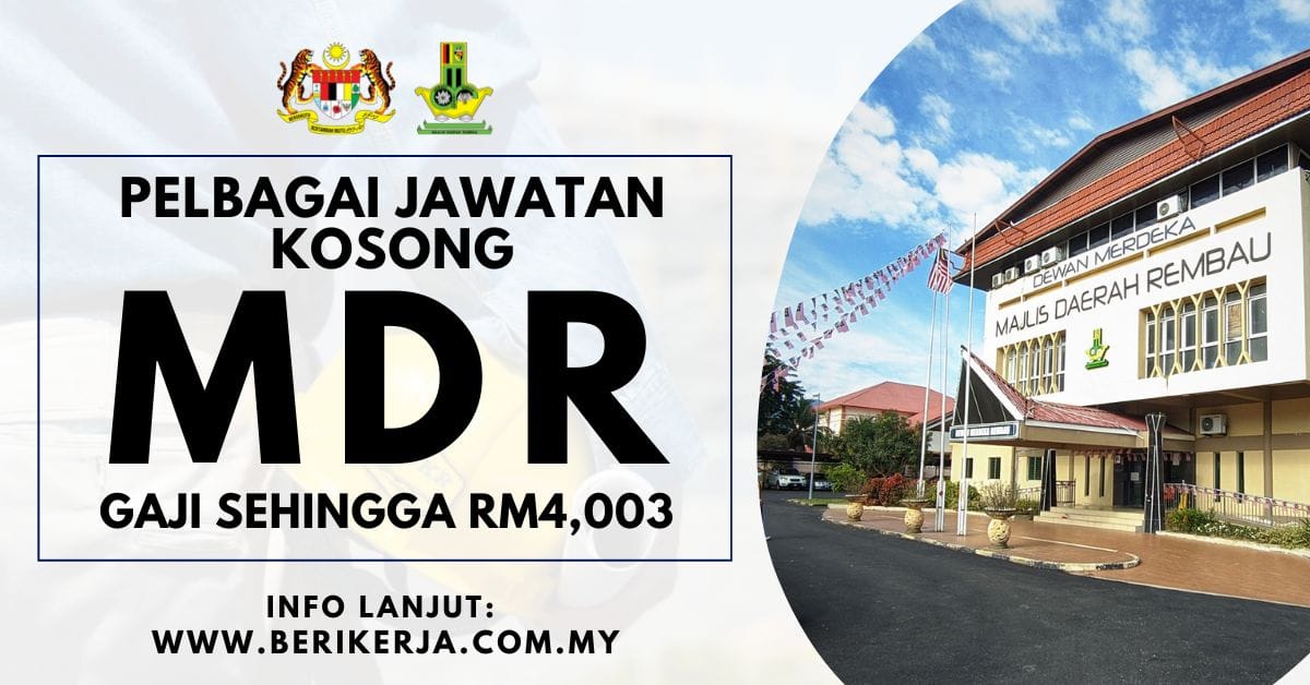 Pelbagai jawatan kosong Kerajaan bertaraf tetap & kontrak di MDR