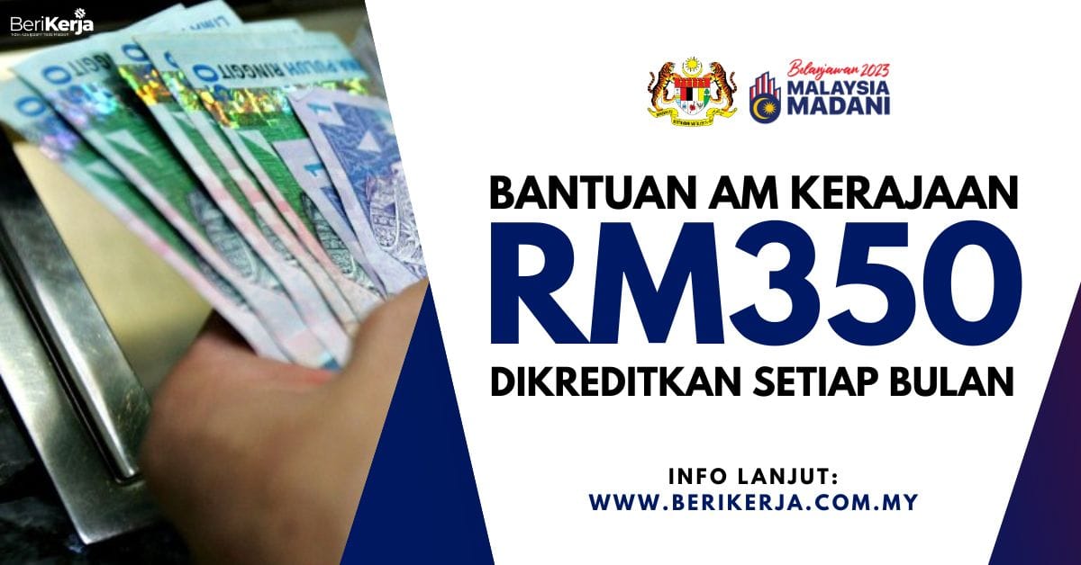 Bantuan Am Kerajaan RM350 dikreditkan setiap bulan: Senarai penerima layak & cara memohon