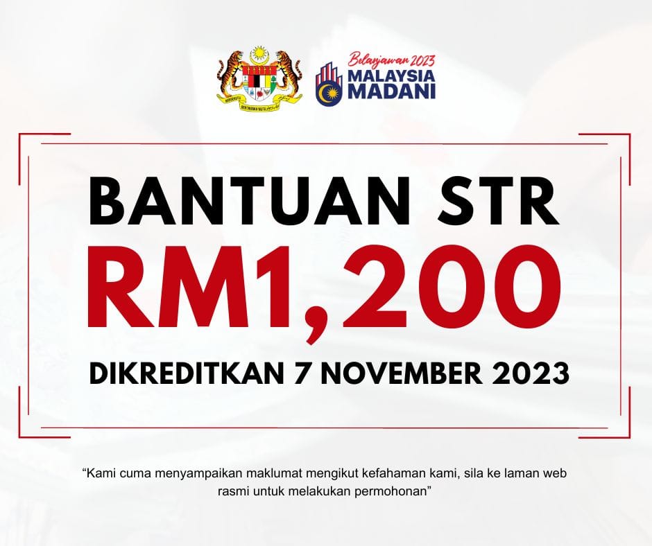 Bantuan STR RM1,200 mula dikreditkan 7 November 2023: Senarai penuh penerima & cara pembayaran