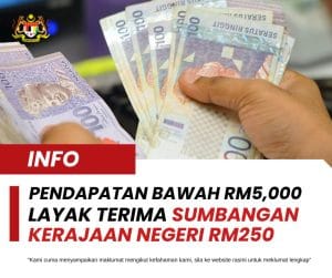 Pendapatan bawah RM5,000 sebulan layak terima Sumbangan Kerajaan Negeri ...